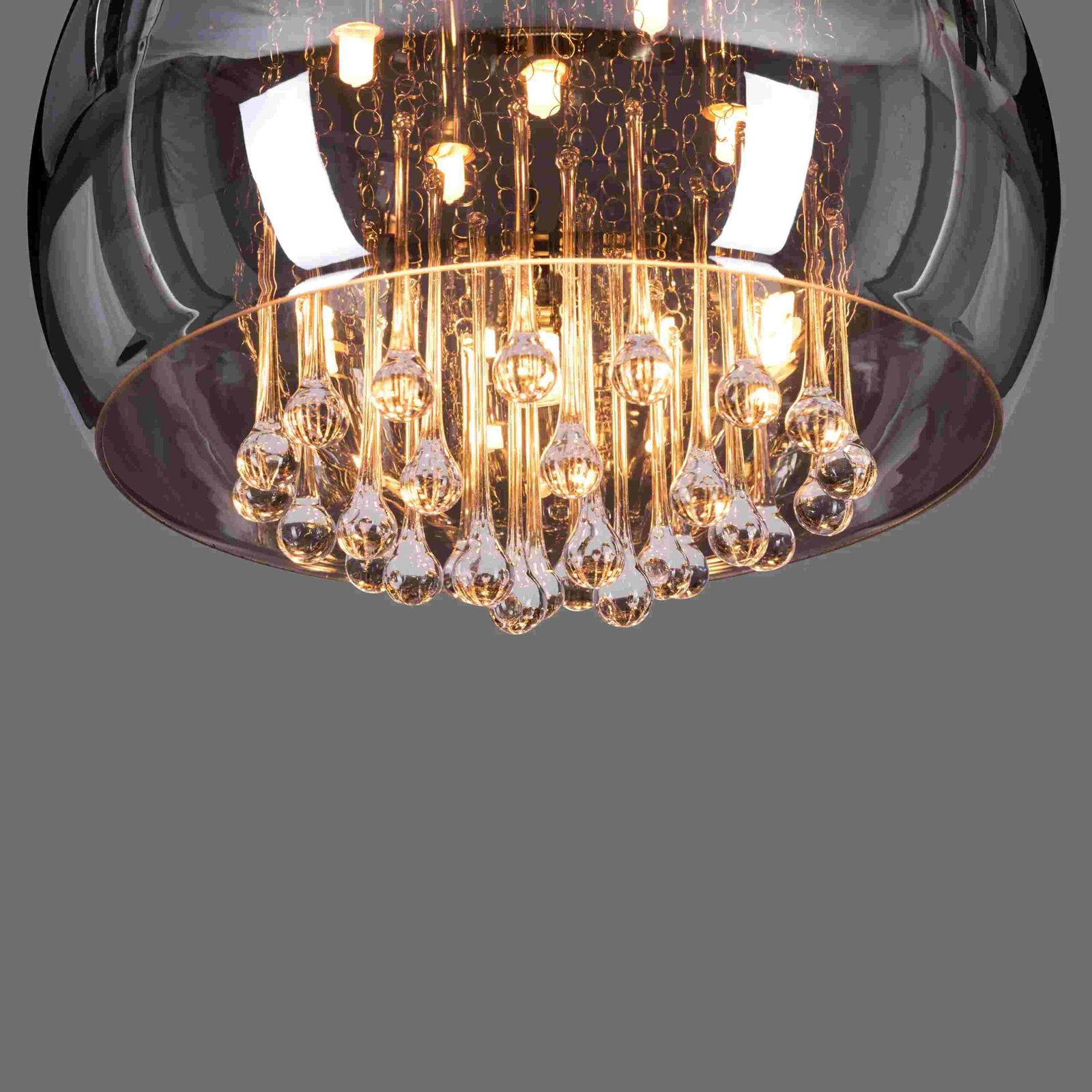Buy Enamoured Smokey Grey Crystal Ceiling Chandelier - Safecliffe.in